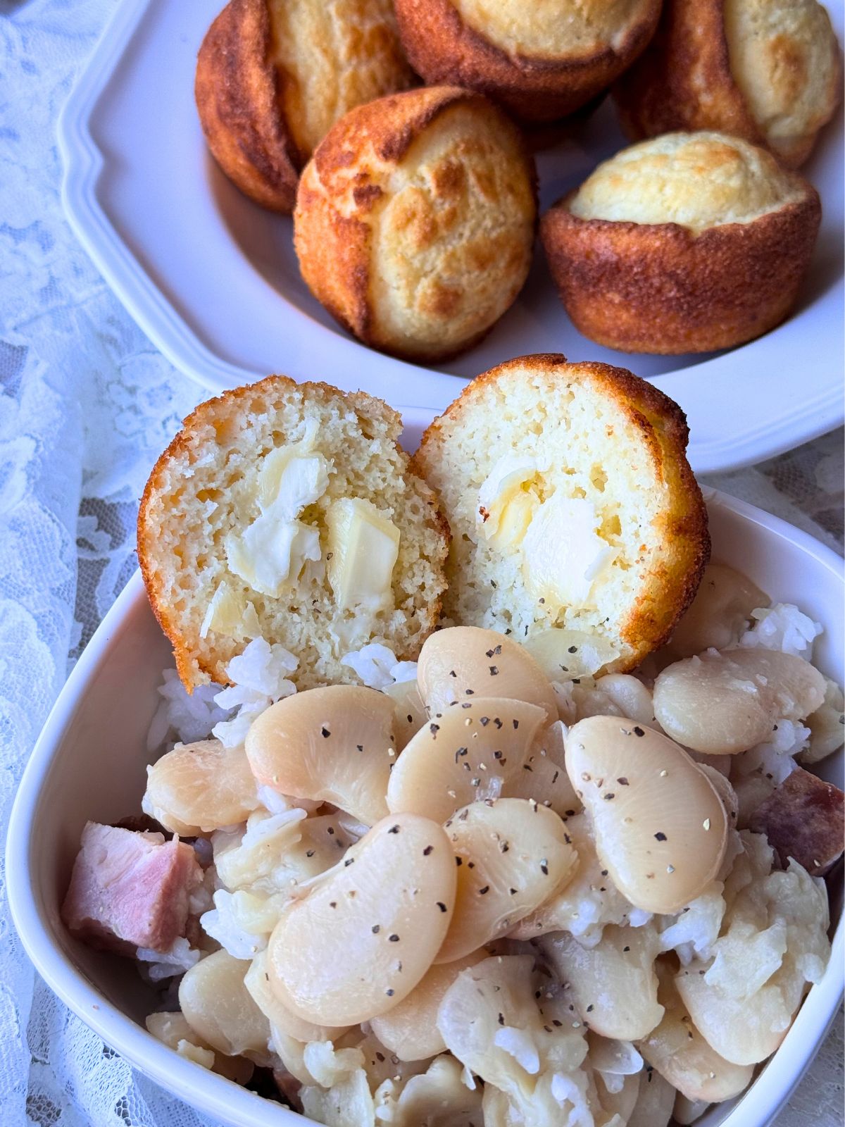 LIMA BEANS WITH HAM OVER RICE - (BUTTER BEANS) - Dine Ca